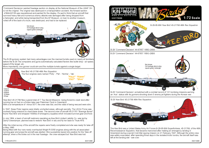 Boeing B-29 Superfortress ('Command Decision' and 'Kee Bird') Kits ...