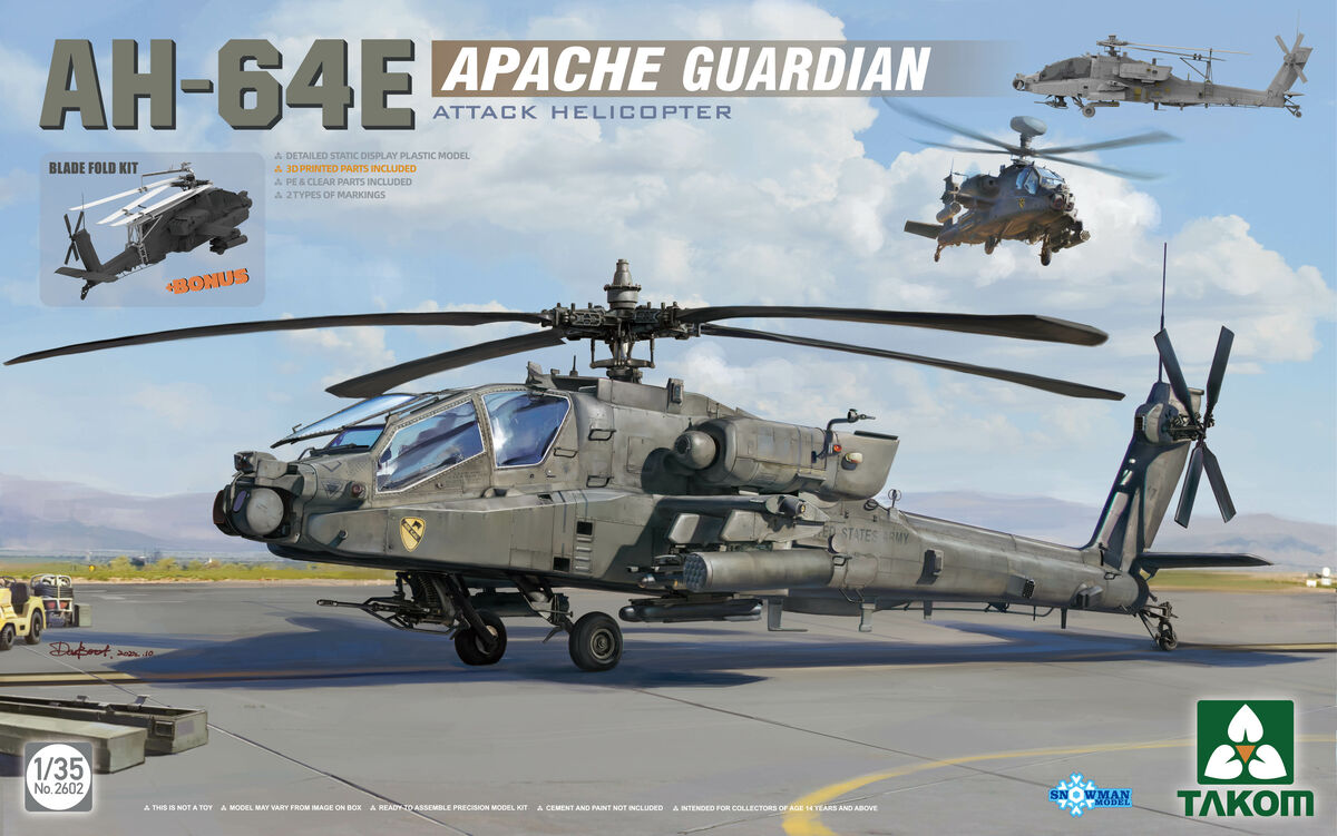 AH-64E APACHE GUARDIAN ATTACK HELICOPTER model do sklejania Takom 2602 AH-64E APACHE GUARDIAN ATTACK HELICOPTER model do sklejania Takom 2602