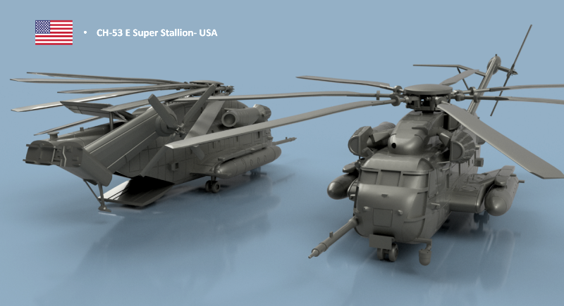 Sikorsky CH-53 E Super Stallion folded blades - 3D printed (2 ...